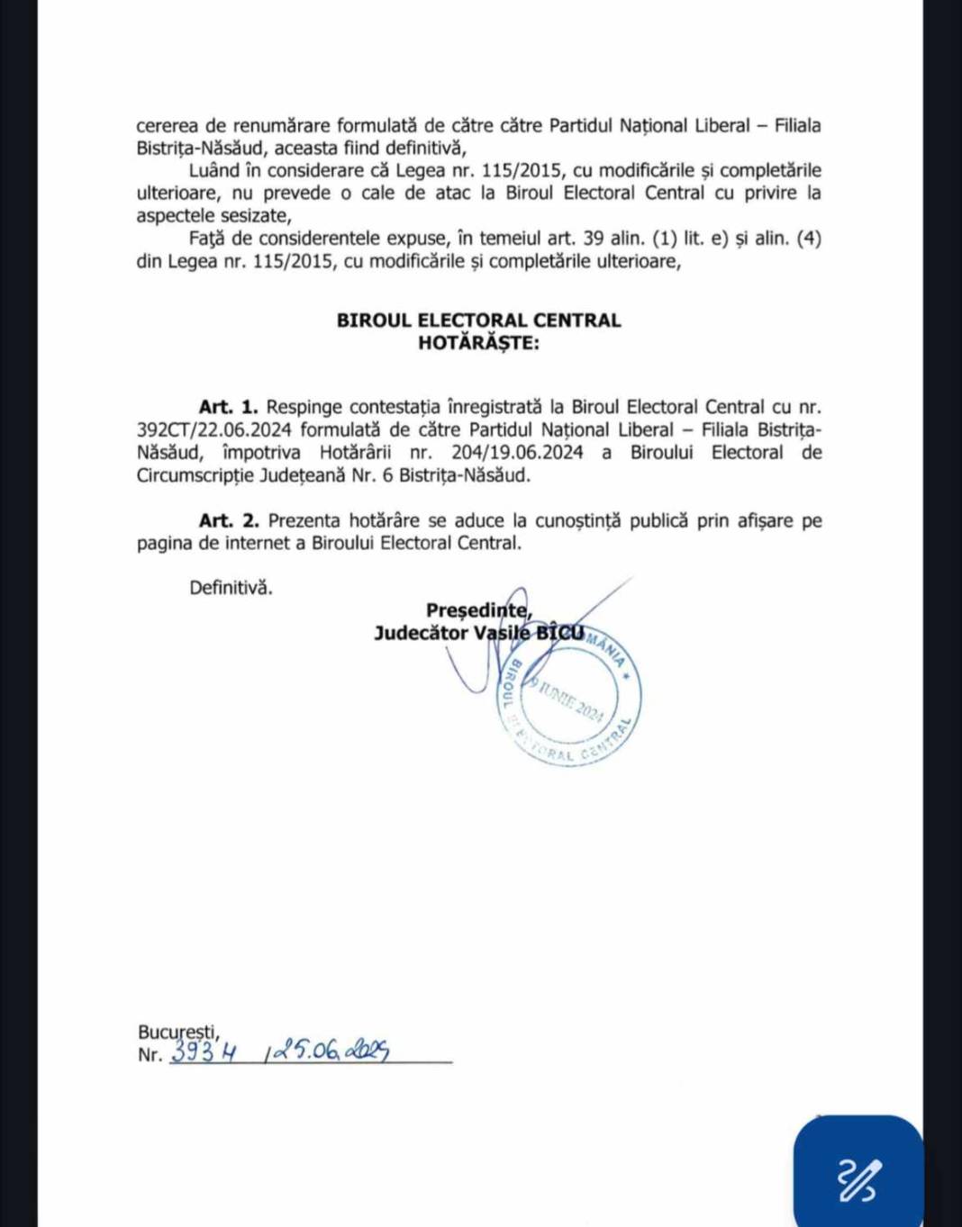 BEC dă dreptate Biroului Electoral Județean și respinge și ultima ...